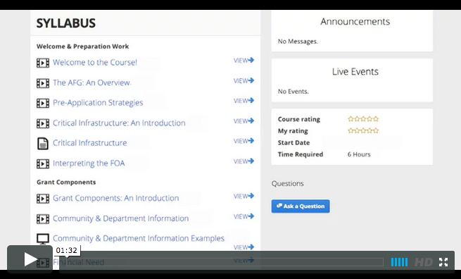 Online Grant-Writing Training: Winning AFG - First Responder Grants